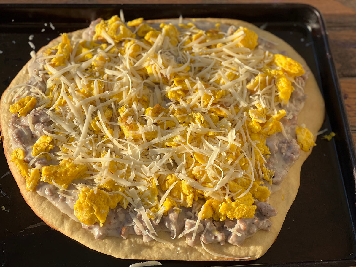 Sausage Gravy Pizza – Rocky Ridge Farms
